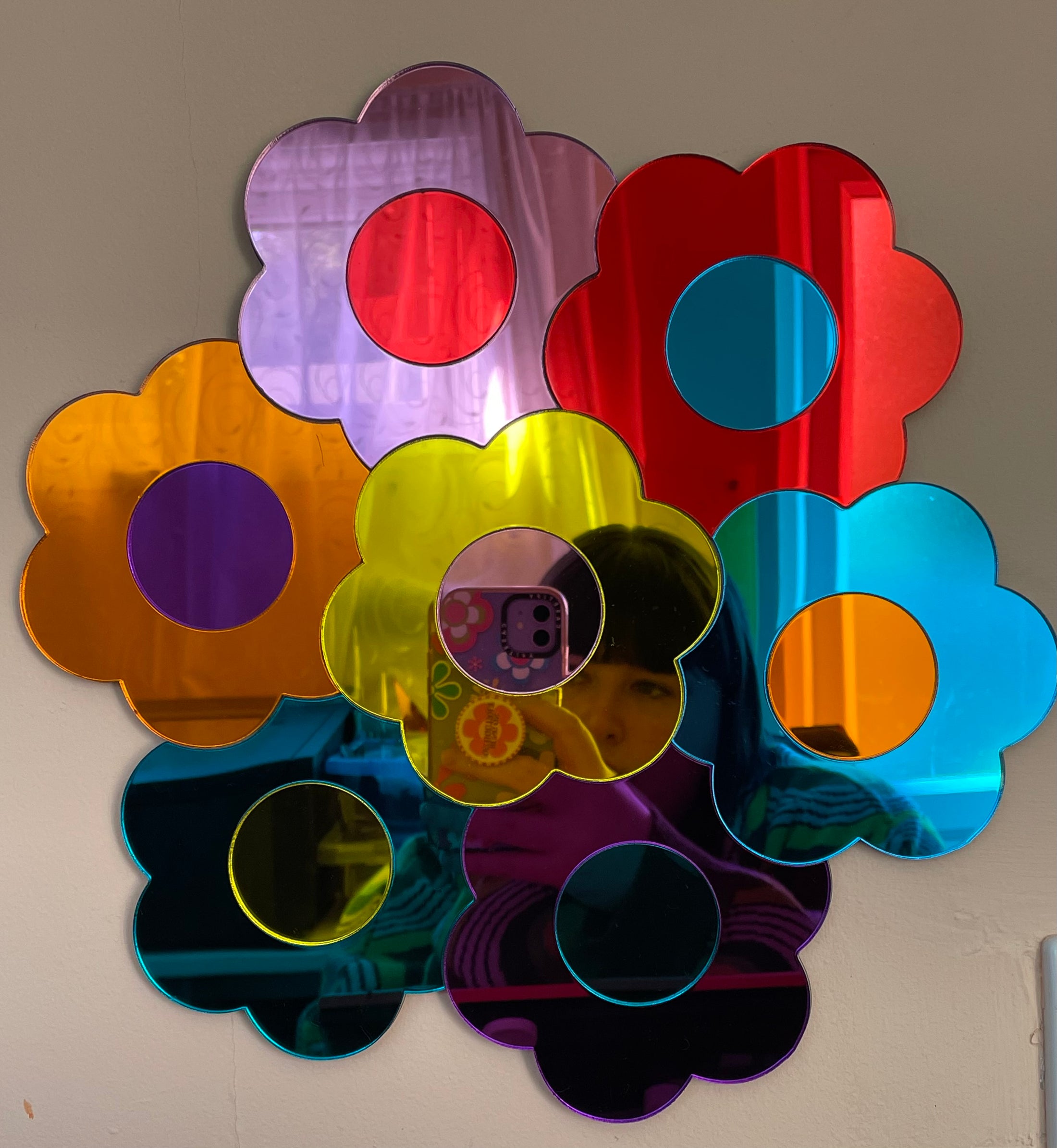 Rainbow Daisy Acrylic Mirror – Hung On You Boutique